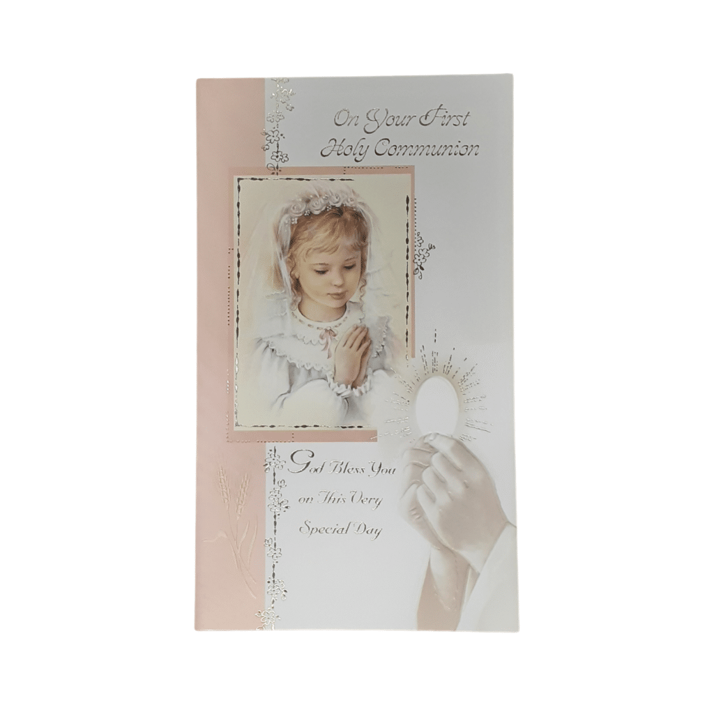 First Holy Communion Card For a Girl » Catholic Devotions
