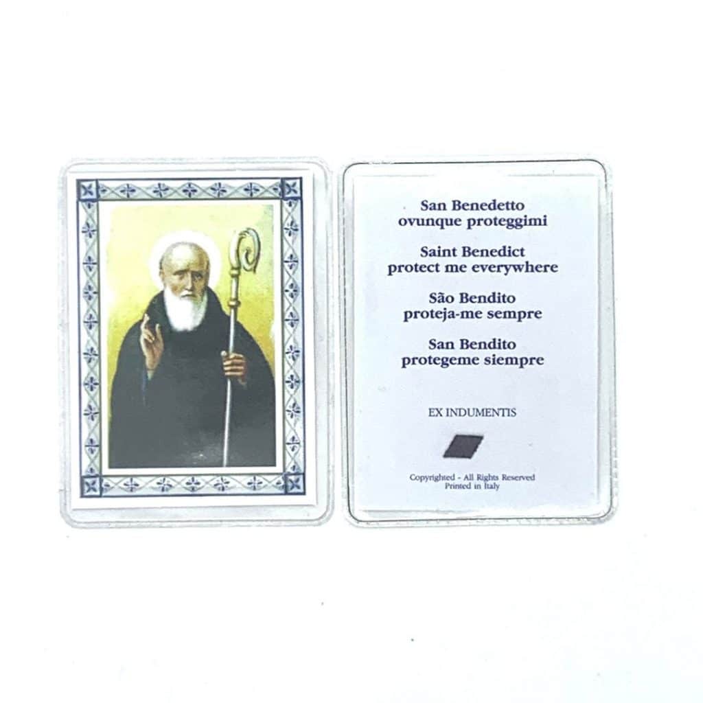 St Benedict Relic Holy Card » Catholic Devotions