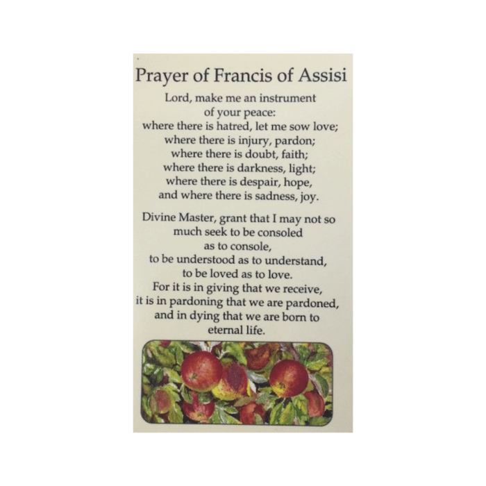 Prayer Of St Francis Holy Card » Catholic Devotions