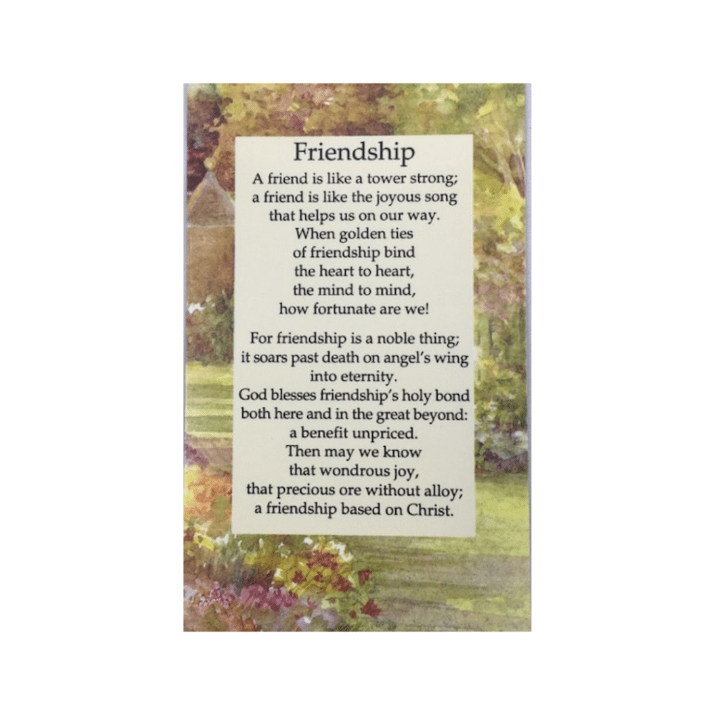 Friendship Holy Card » Catholic Devotions