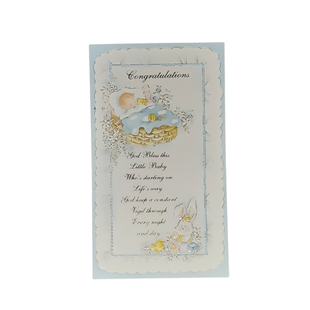 Baby Blessing and Congratulations Card- Boy » Catholic Devotions
