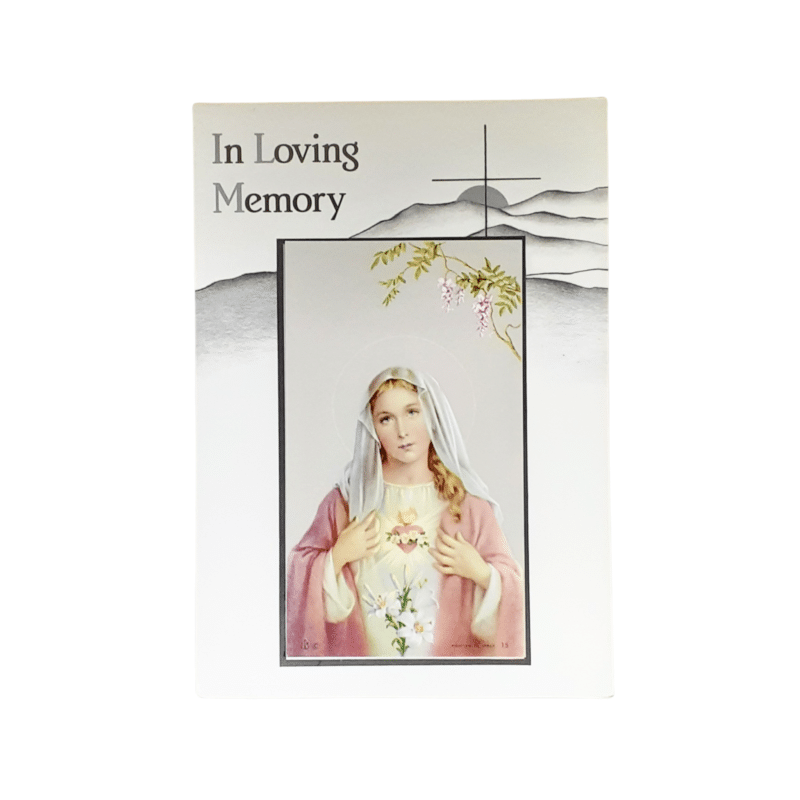 In Loving Memory Mass Card Immaculate Heart » Catholic Devotions