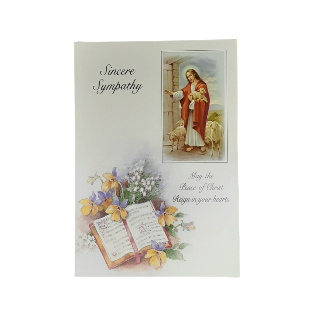 Sincere Sympathy Card Jesus and Lambs » Catholic Devotions