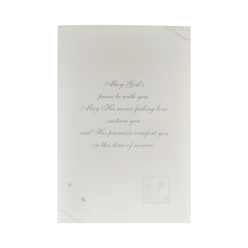 White and Silver Sympathy Card » Catholic Devotions
