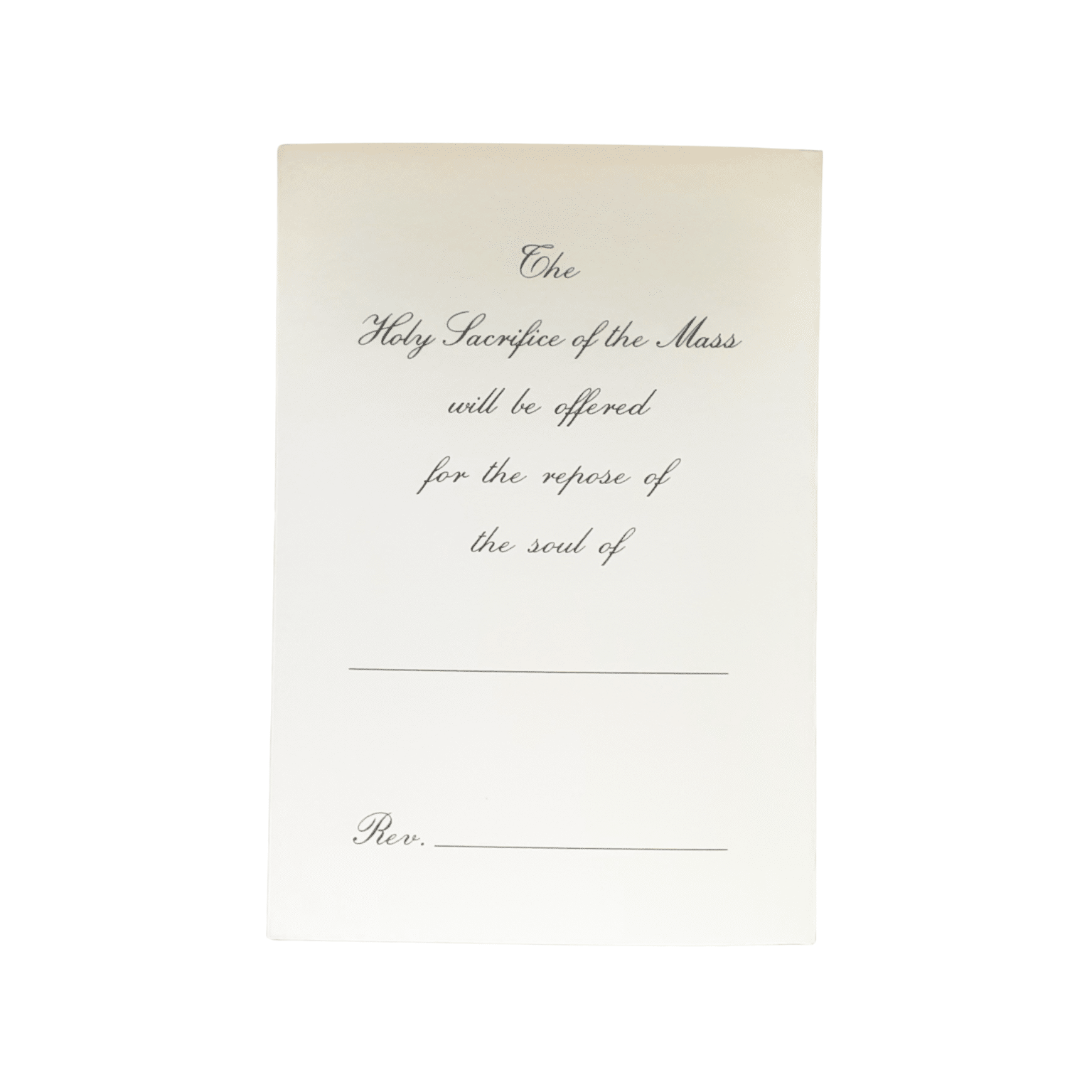 In Loving Memory Mass Card Our Lady of Grace » Catholic Devotions