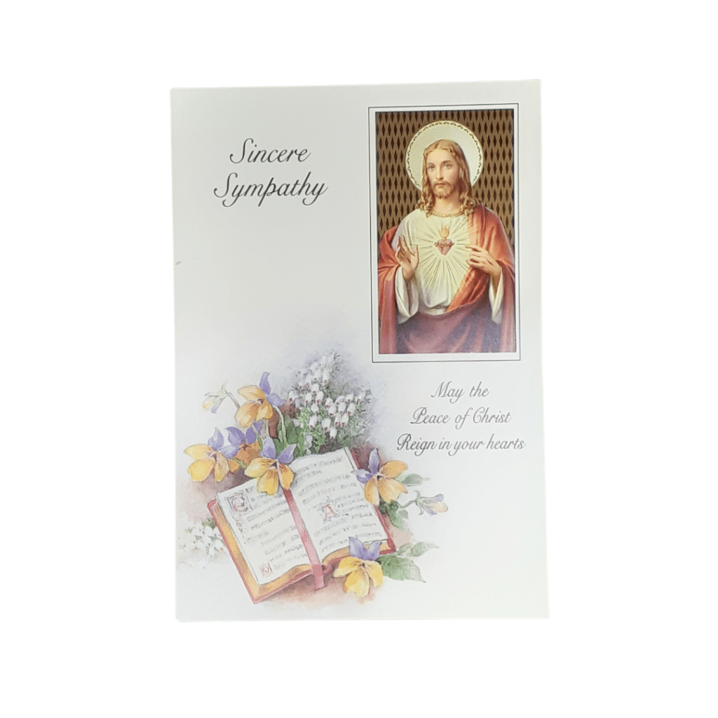 Sincere Sympathy Mass Card Sacred Heart » Catholic Devotions